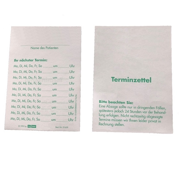 Praxisbedarf : Terminzettel, selbstdurchschreibend
